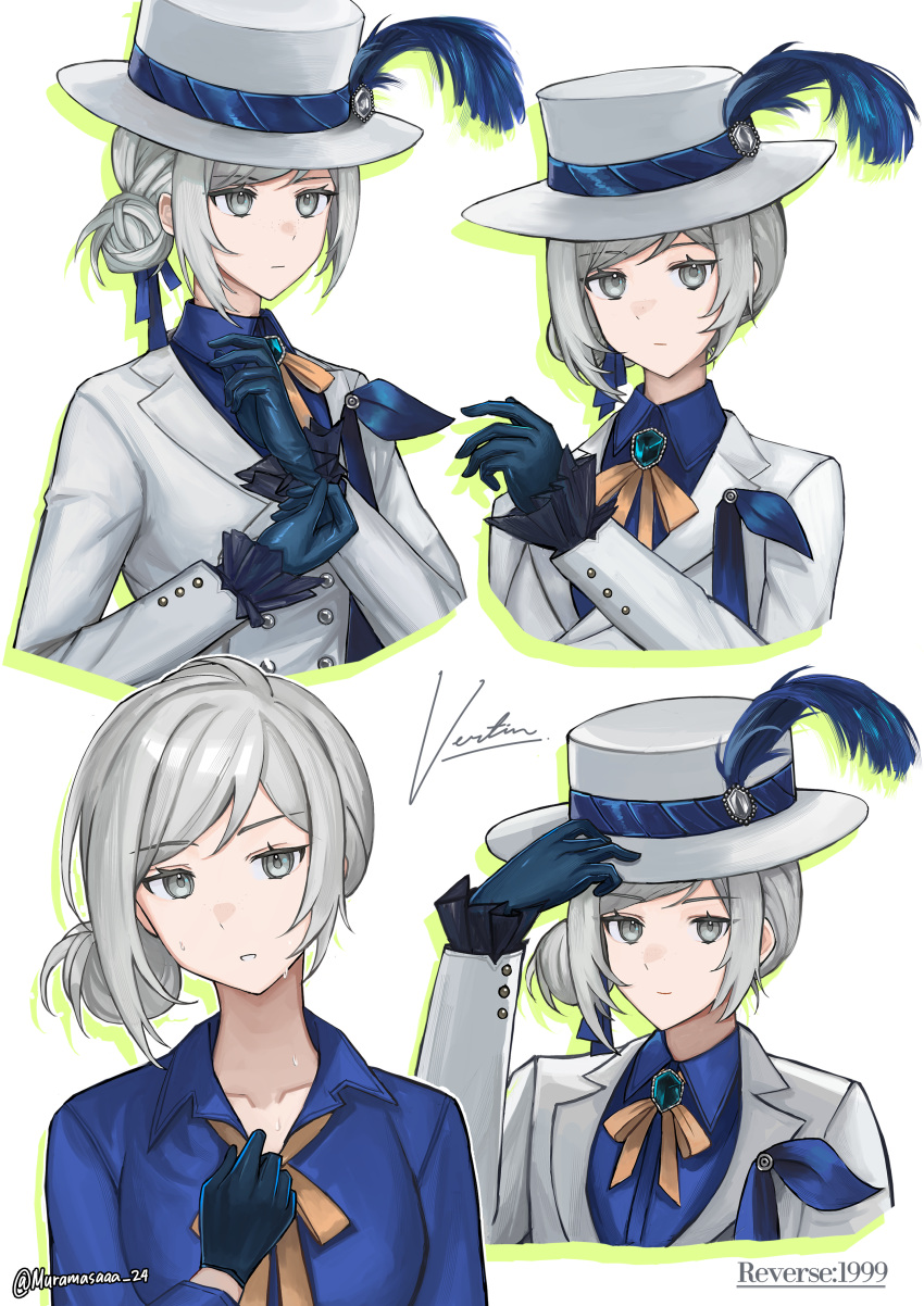 Safebooru - 1girl absurdres adjusting clothes adjusting gloves adjusting headwear adjusting neck ...