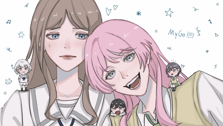 Safebooru - 5girls :3 ? ?? anger vein bang dream! bang dream! it's mygo ...