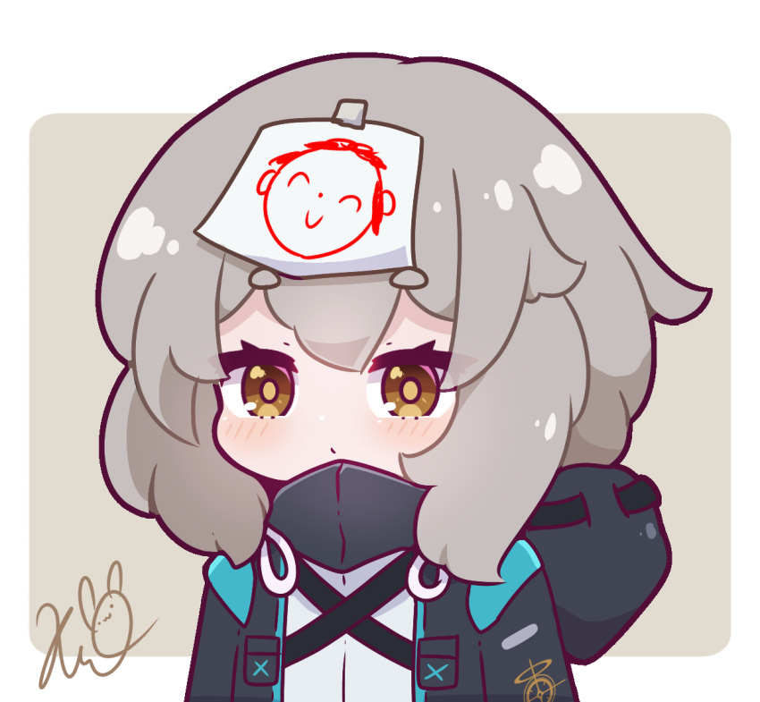 Safebooru - 1girl arknights black cloak blue archive border bright ...