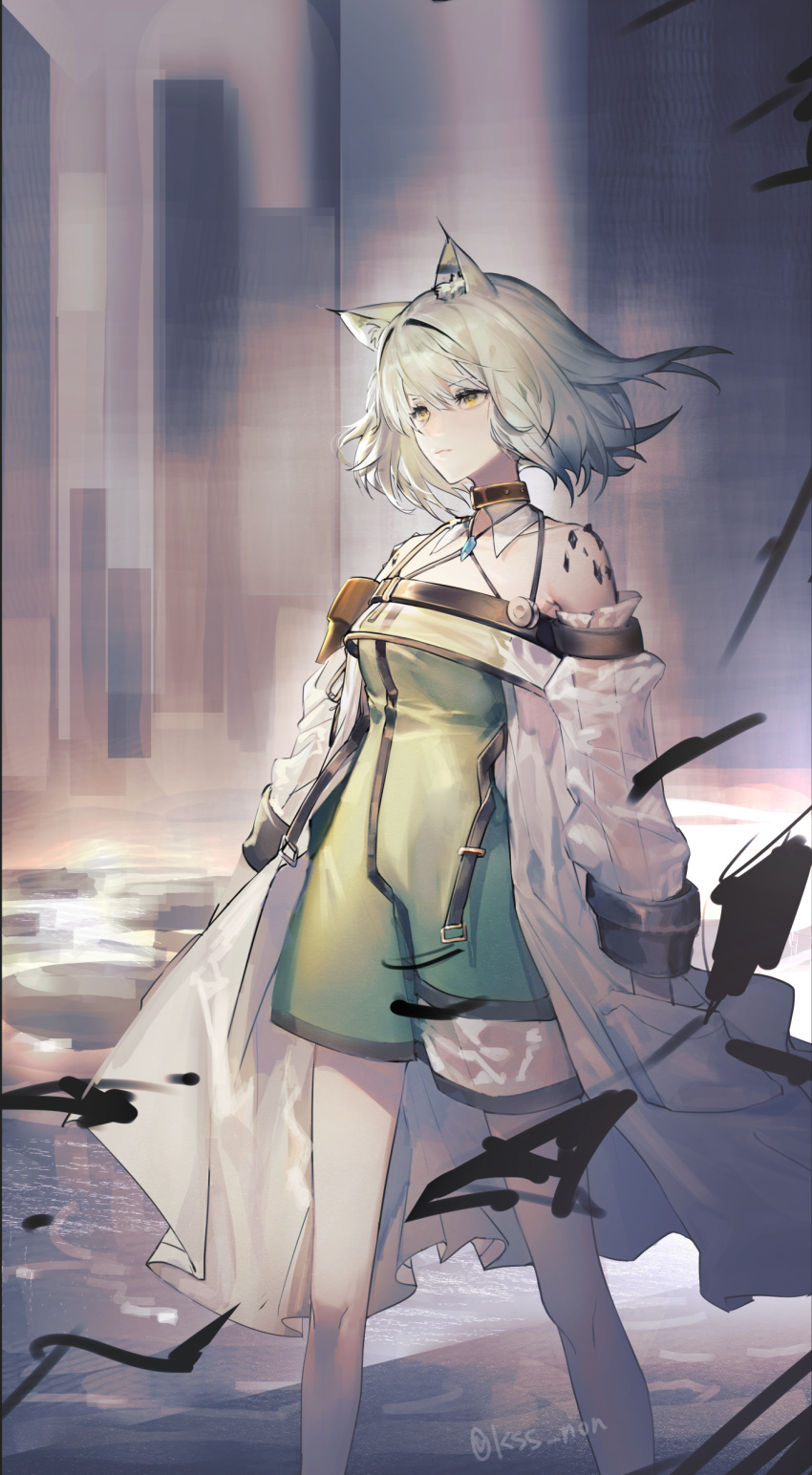 Safebooru - 1girl absurdres animal ear fluff animal ears arknights artist name bare shoulders ...