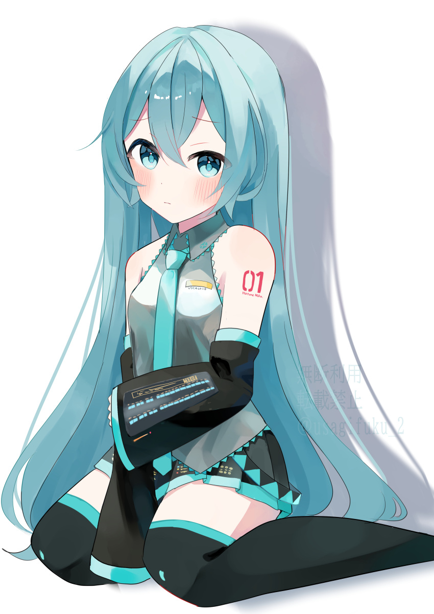 Safebooru - 1girl absurdres alternate hairstyle aqua eyes aqua hair aqua necktie aqua trim bare ...