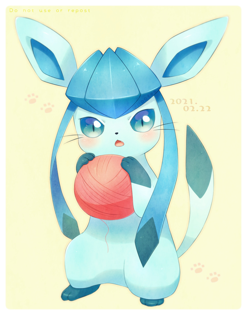 Safebooru - alopias animal focus blue eyes blush commentary dated full body glaceon highres ...