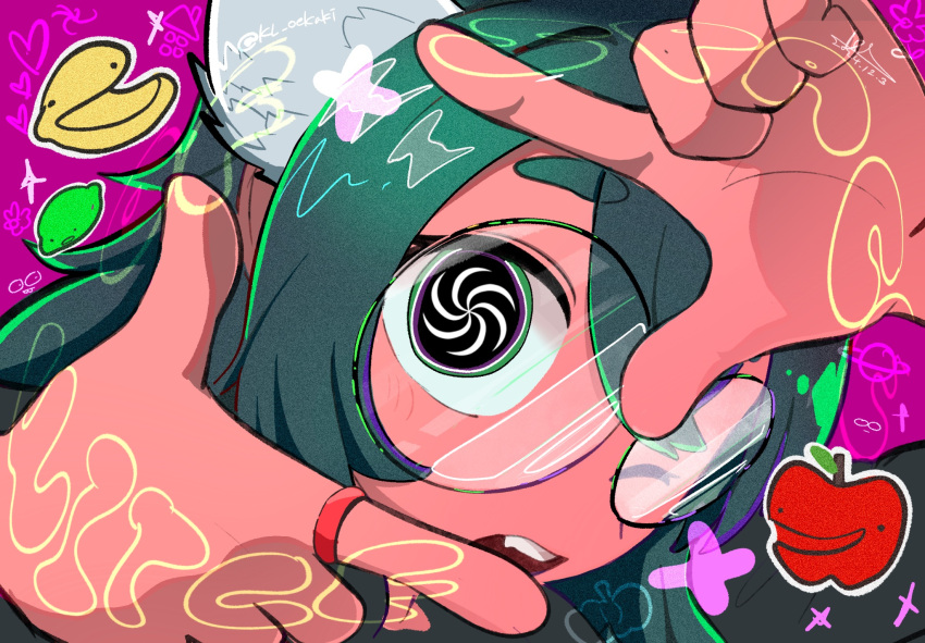 Safebooru - 1girl animal ears black eyes black hair dog ears finger ...