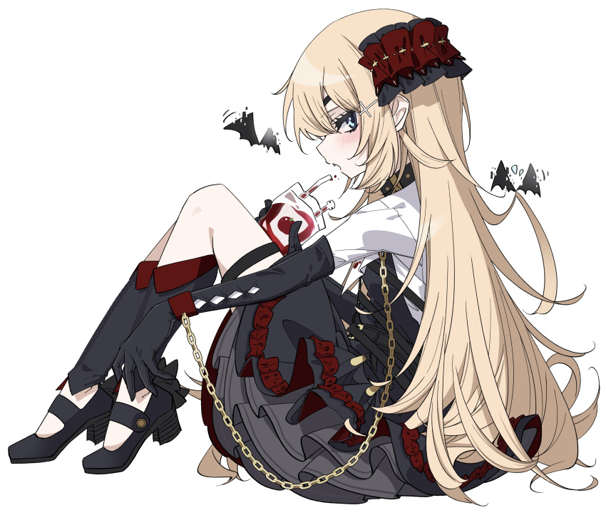 Safebooru - 1girl absurdres alternate costume black dress black footwear black gloves blonde ...