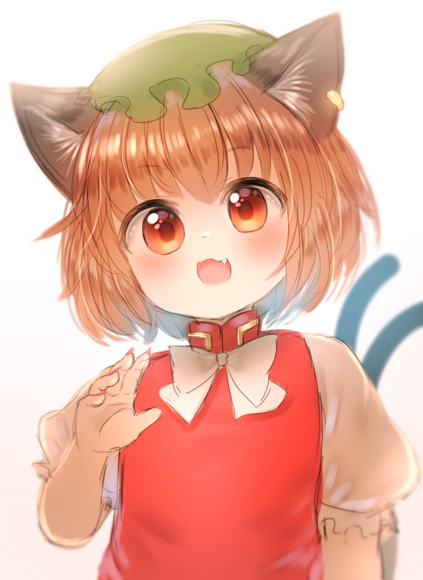 Safebooru - 1girl :d absurdres animal ear fluff animal ear piercing animal ears arm at side ...