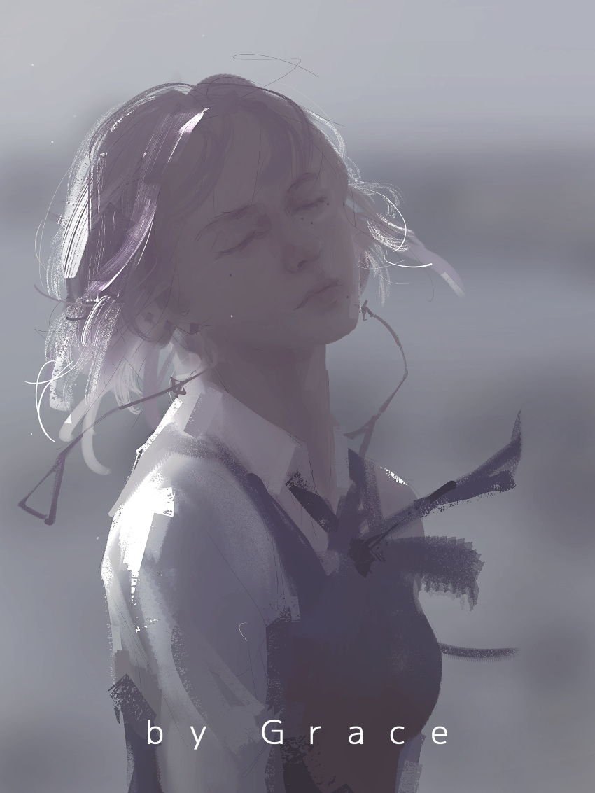 Safebooru - 1girl absurdres artist name black dress black ribbon chainsaw man closed eyes closed ...