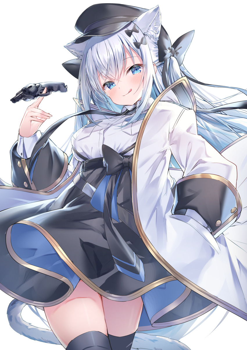 Safebooru - 1girl :q absurdres animal ear fluff animal ears bangs black bow black headwear black ...