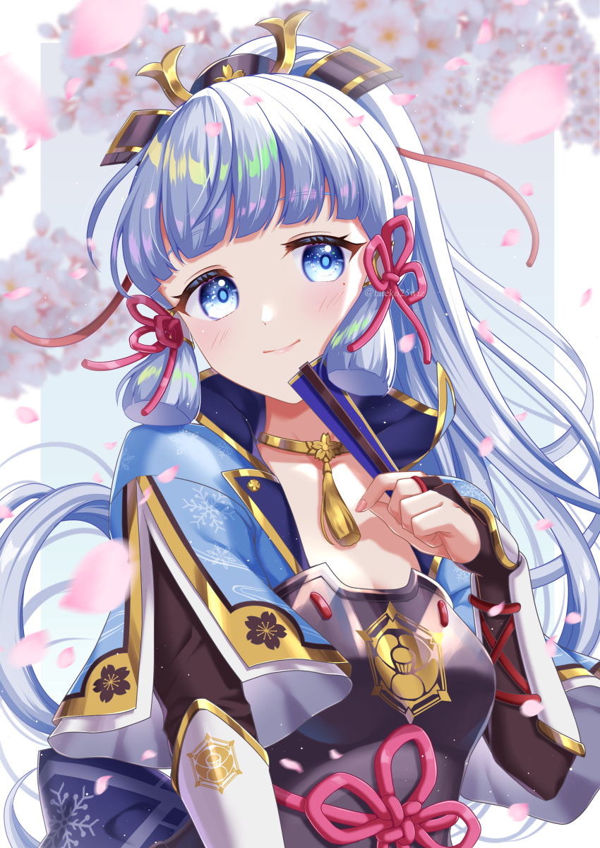 Safebooru - 1girl absurdres arm guards armor armored dress bangs blue eyes blue hair blue jacket ...