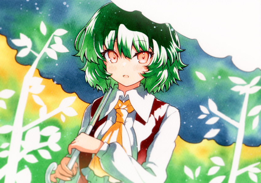 Safebooru - 1girl ascot collared shirt green hair highres kazami yuuka ...