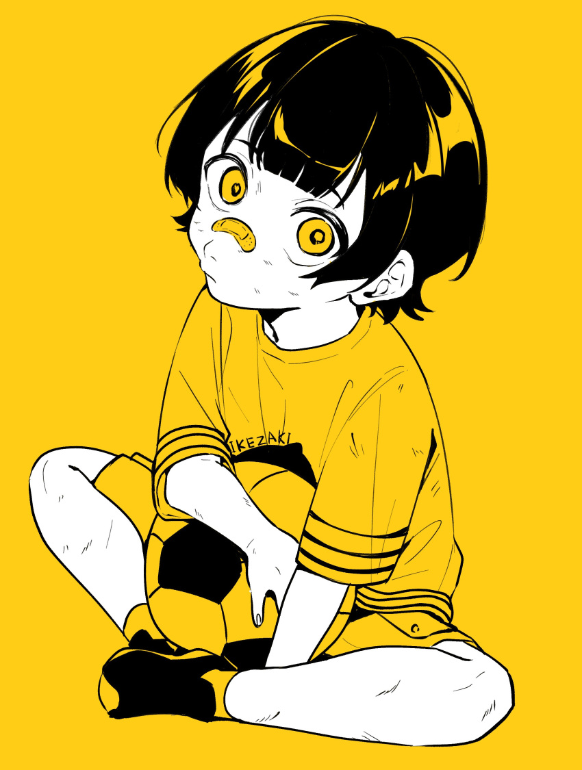 Safebooru - 1boy absurdres aged down bachira meguru ball bandaid bandaid on face bandaid on nose ...