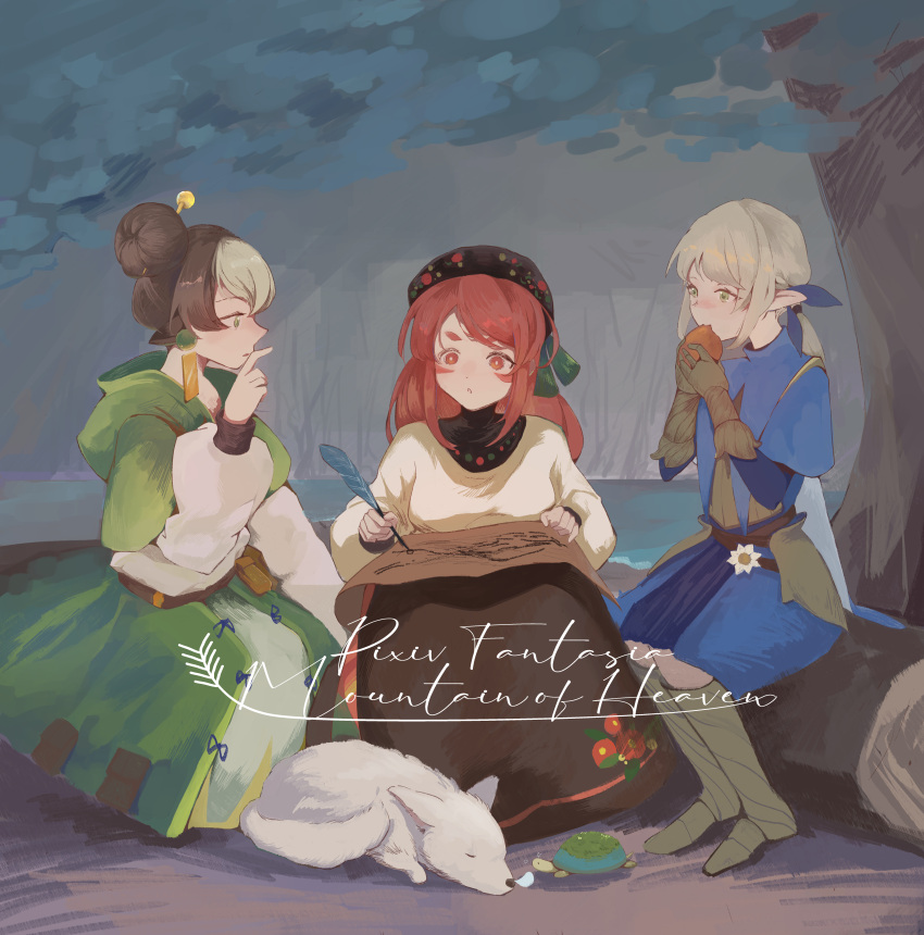 Safebooru - 3girls absurdres agneta (mountain of heaven) brown gloves ...