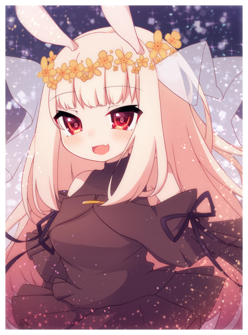 Safebooru - 1girl :d animal ears bangs bare shoulders blonde hair blush borrowed character brown ...