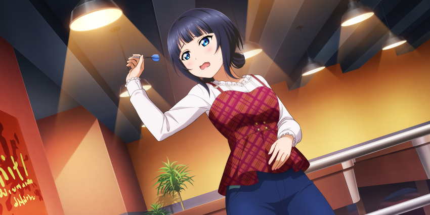 Safebooru - asaka karin blue eyes blue hair blush dress love live! school idol festival all ...