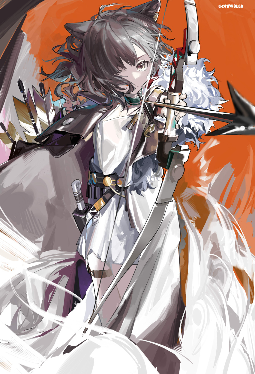 Safebooru - 1girl absurdres aiming at viewer animal ears arknights arrow (projectile) artist ...