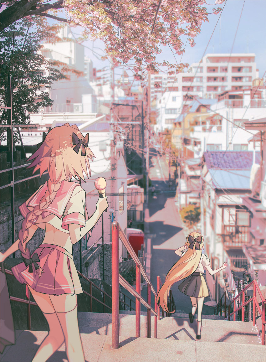 Safebooru - 1boy 1girl absurdres astolfo (fate) astolfo (sailor paladin) (fate) black ribbon ...