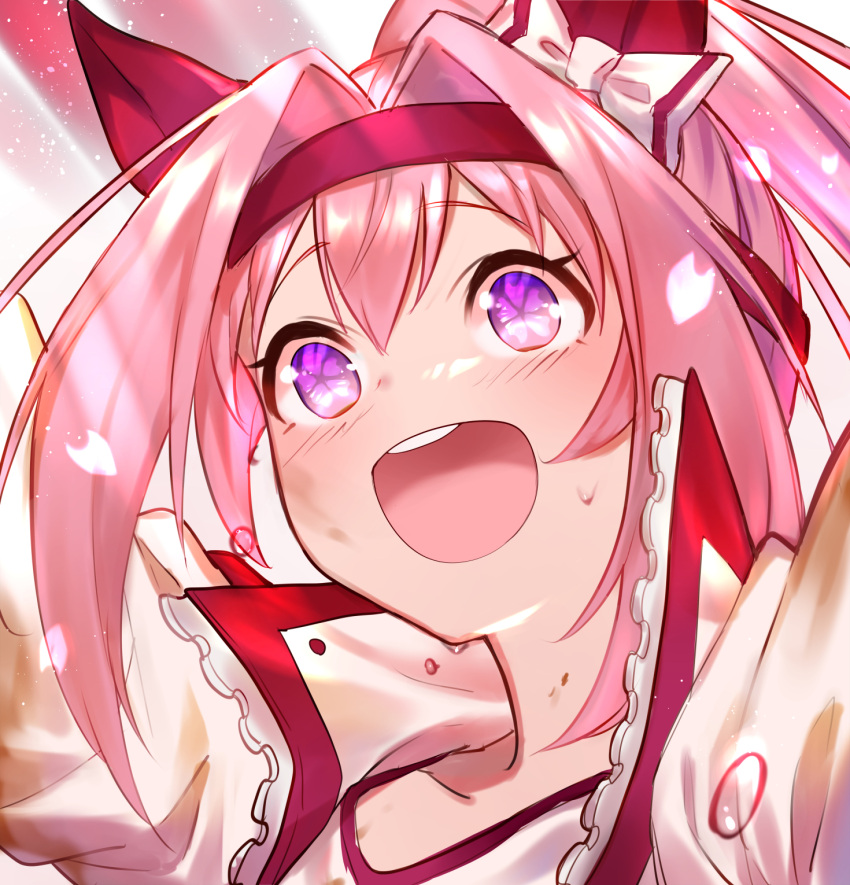 Safebooru - 1girl 2021 animal ears bangs blush ear ribbon gym shirt gym ...