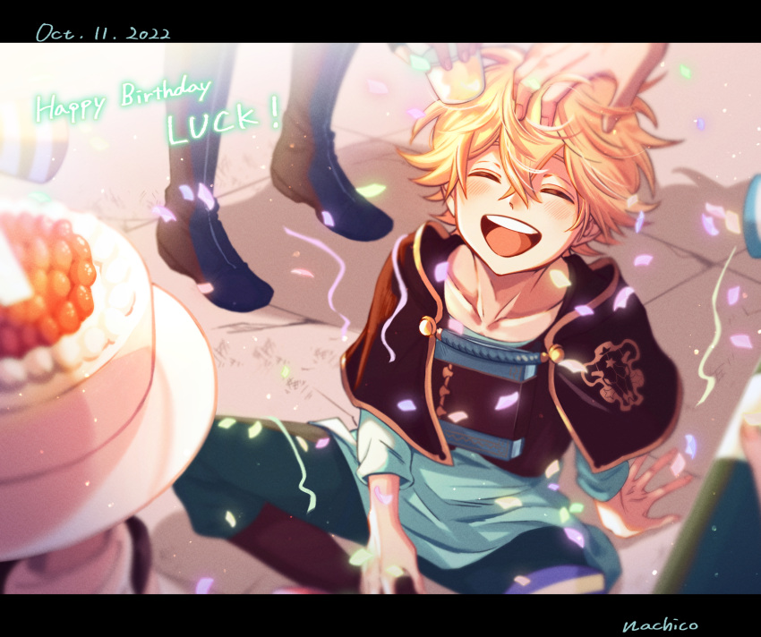 Safebooru - black bull (emblem) black capelet black clover blonde hair brown footwear capelet ...