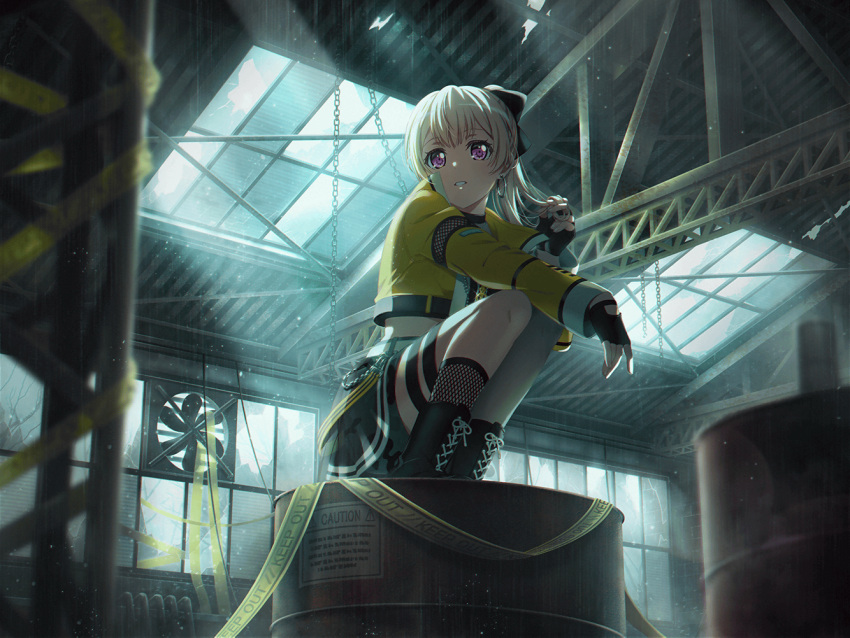 Safebooru - bang dream! blonde hair jacket long hair official art pink eyes shirasagi chisato ...