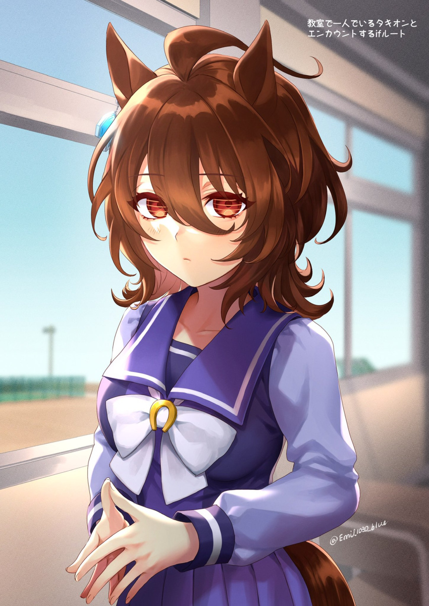Safebooru - 1girl agnes tachyon (umamusume) ahoge animal ears bangs blurry blurry background ...