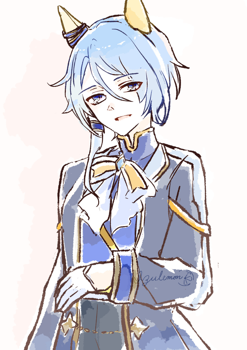 Safebooru - 1girl absurdres animal ears artist name bangs blue bow blue bowtie blue eyes blue ...