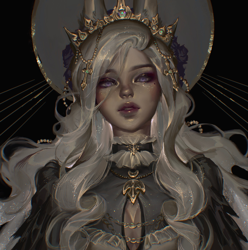 Safebooru - 1girl absurdres animal ears avatar (ff14) black background bluemist72 commission ...