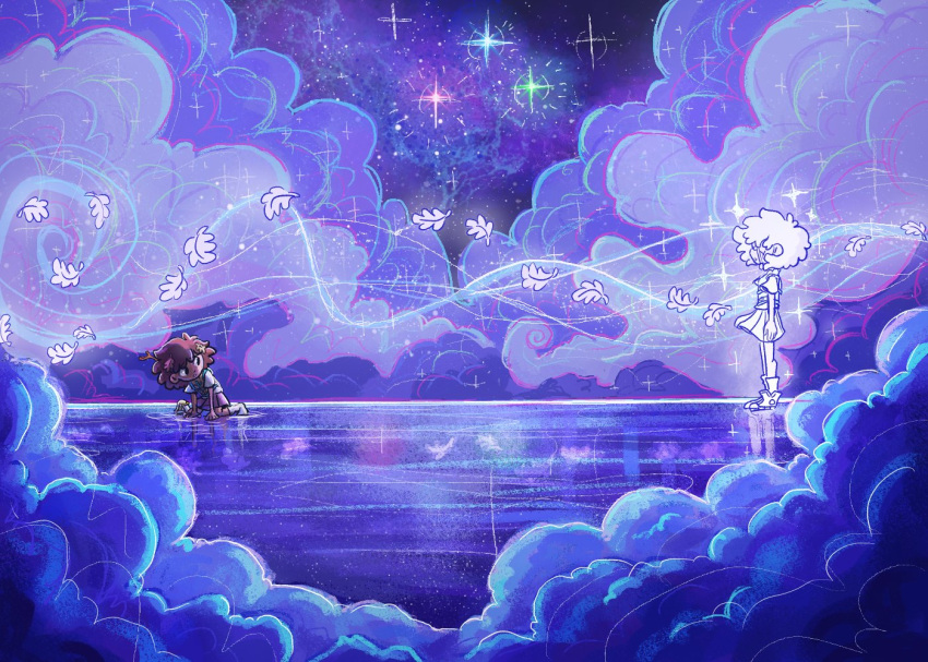 Safebooru - 2girls amphibia anne boonchuy brown hair clouds ...