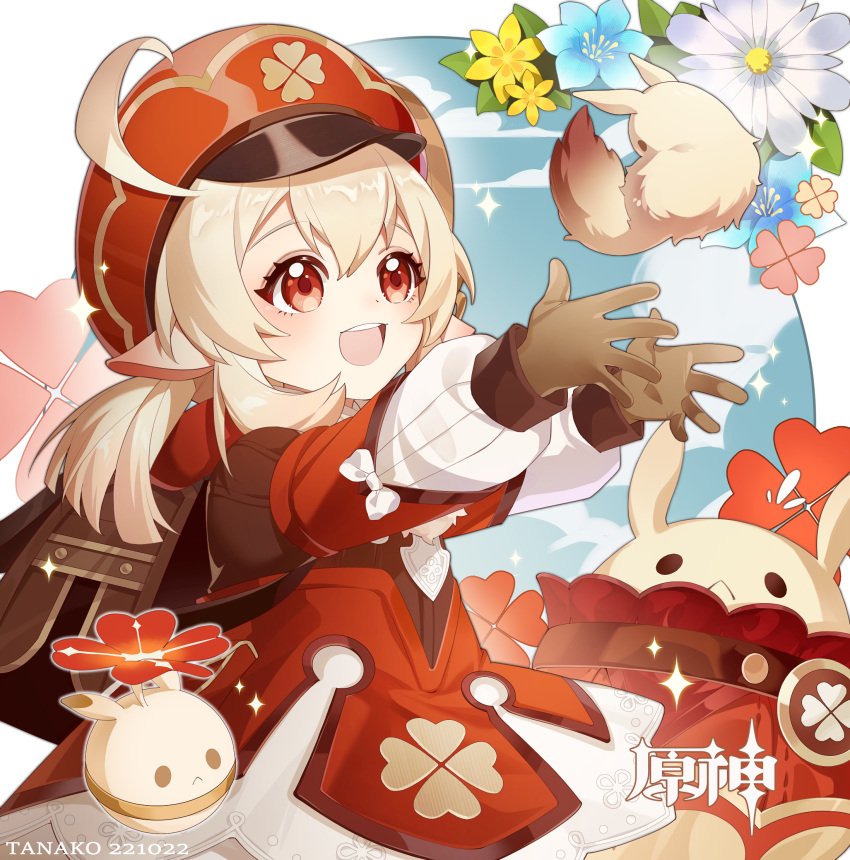 Safebooru - 1girl :d backpack bag bangs brown gloves brown scarf cabbie ...