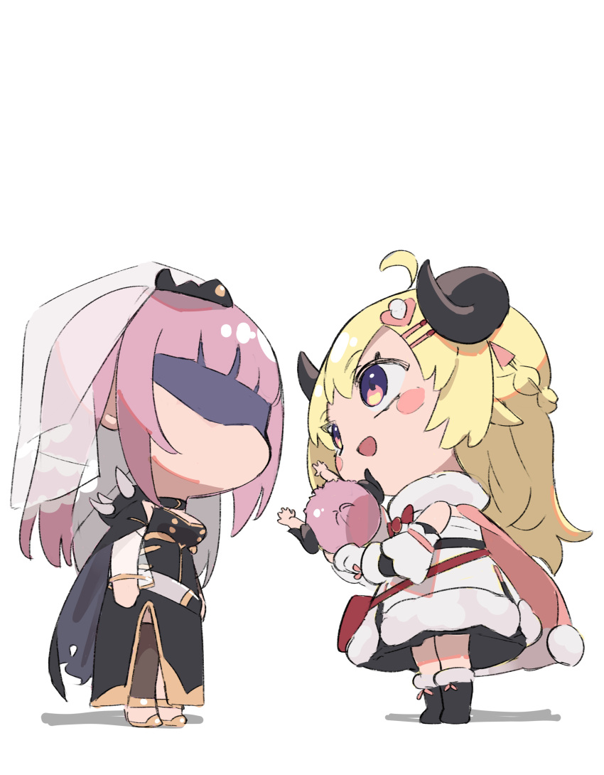 Safebooru - 2girls absurdres ahoge animal ears baby bangs black cape ...
