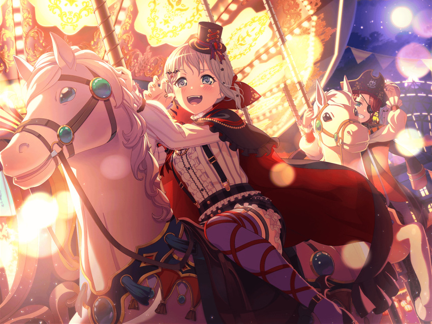 Safebooru - aoba moca bang dream! blue eyes dress grey hair official art open mouth short hair ...