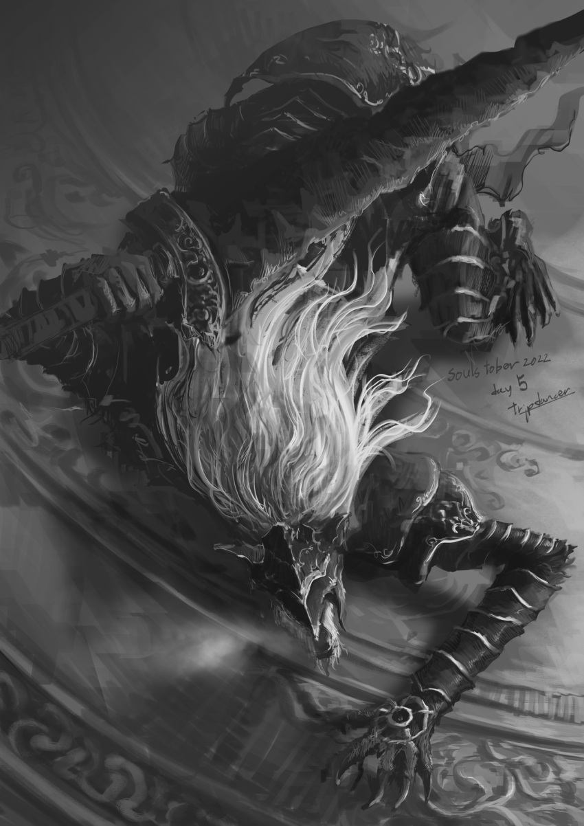 Safebooru - 1boy all fours armor artist name character request claws ...