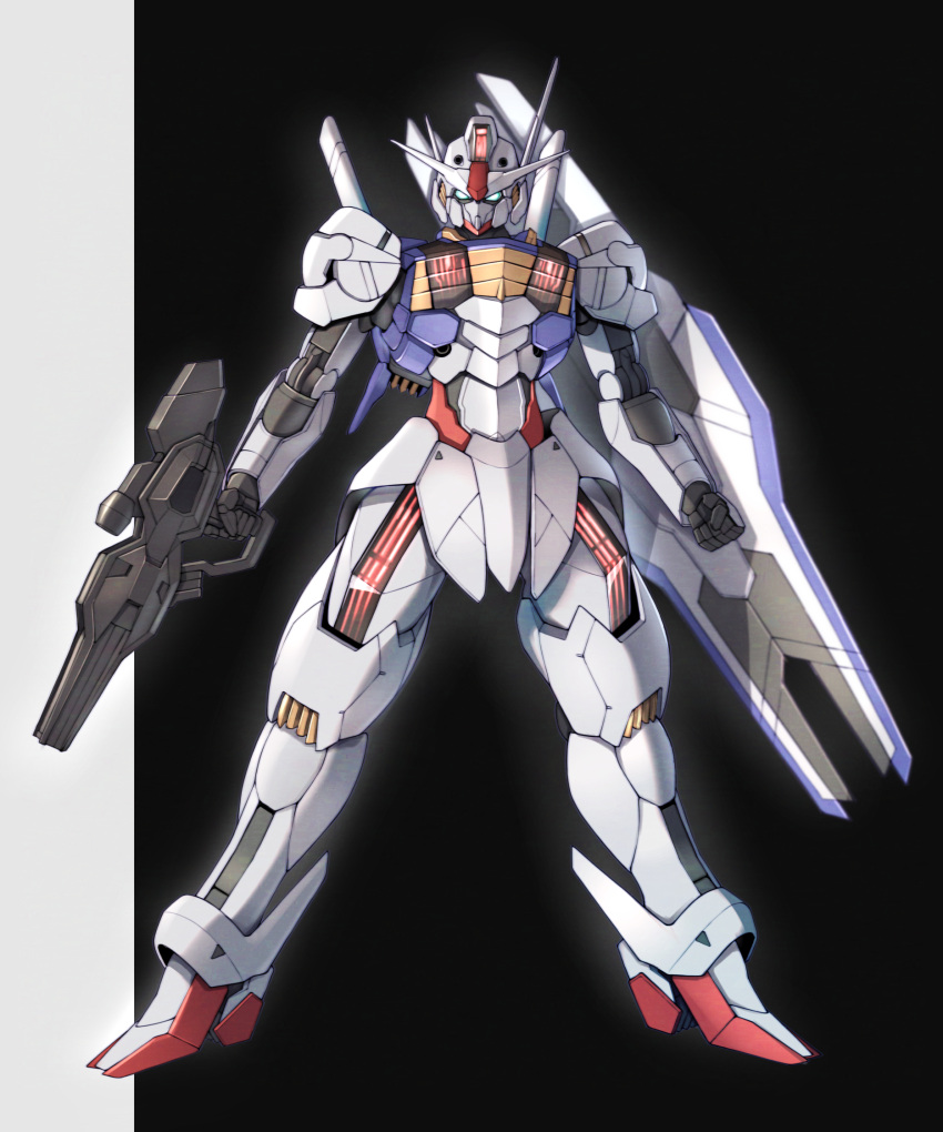 Safebooru - beam rifle black background blue eyes commentary energy gun ...