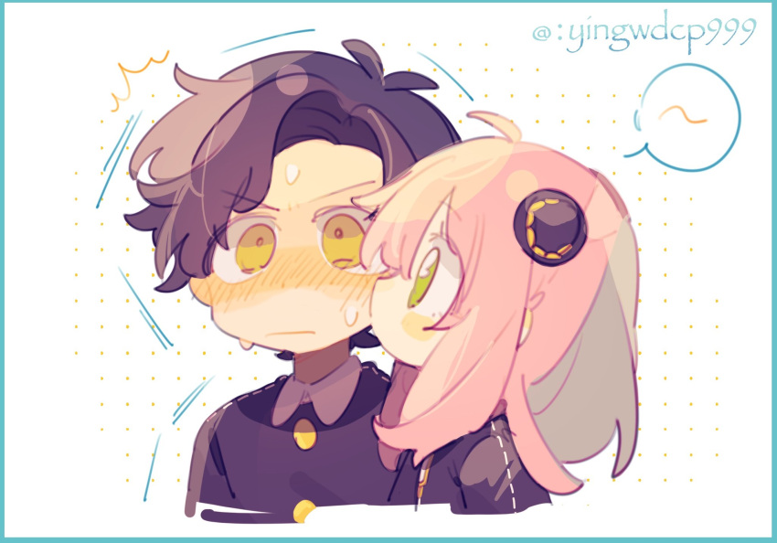 Safebooru - 1boy 1girl ahoge anya (spy x family) bangs blush brown hair ...
