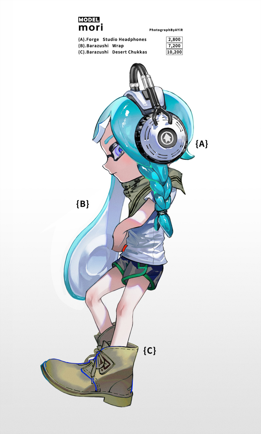 Safebooru - 1girl alternate costume ange-yi aqua hair bandana blue eyes ...