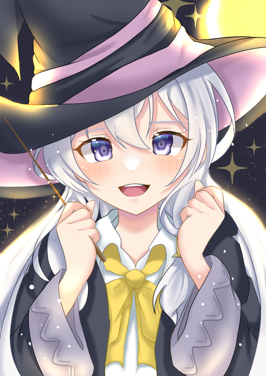 Safebooru - 1girl :d absurdres bangs black coat black headwear blue ...