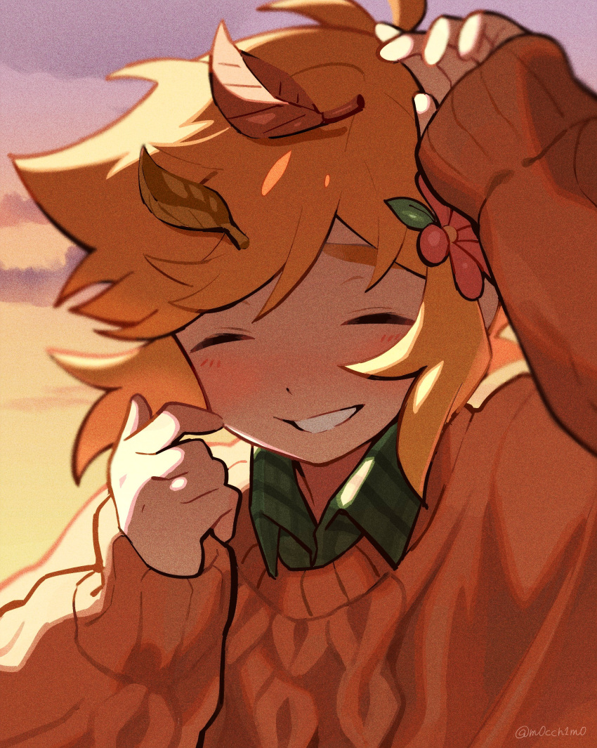 Safebooru - 1boy absurdres basil (omori) blonde hair blush brown ...