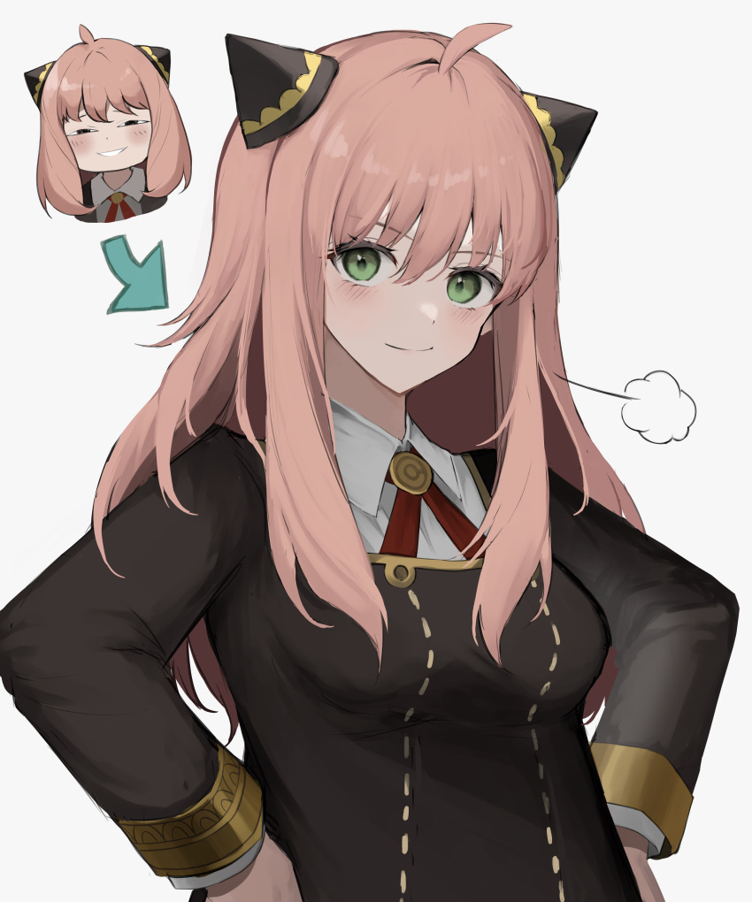 Safebooru - 1girl =3 absurdres aged up ahoge anya's heh face (meme) anya (spy x family) bangs ...