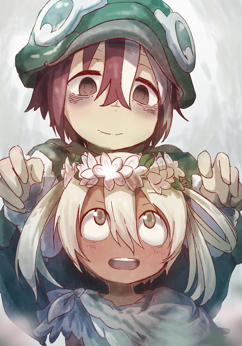 Safebooru - 2girls :d absurdres bags under eyes blonde hair dark ...