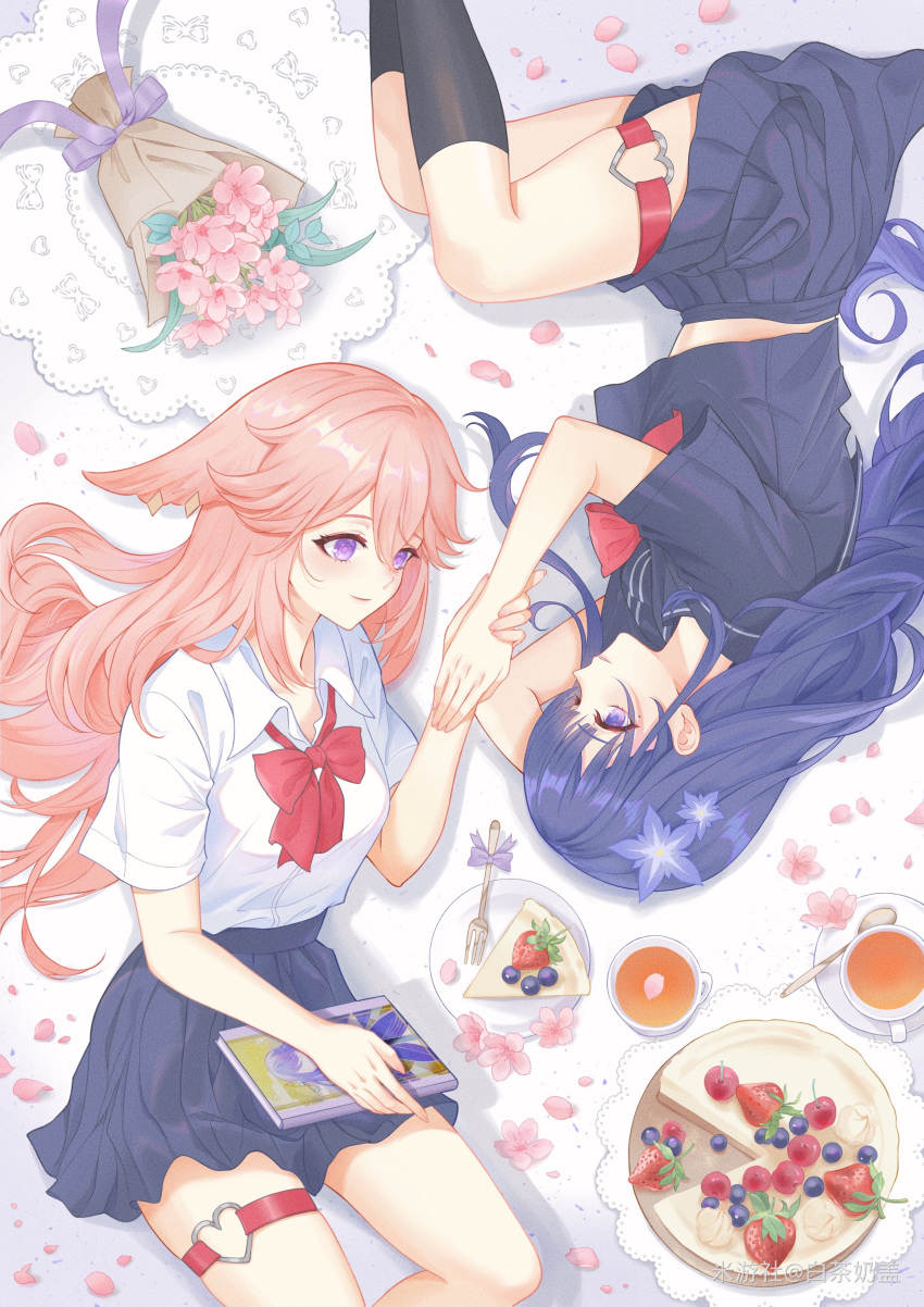 Safebooru - 2girls absurdres alternate costume alternate universe black ...