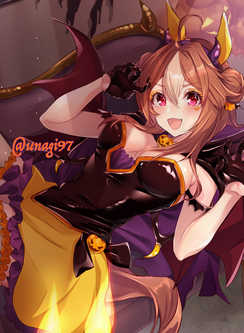 Safebooru - 1girl absurdres ahoge alternate costume animal ears breasts brown hair commentary ...