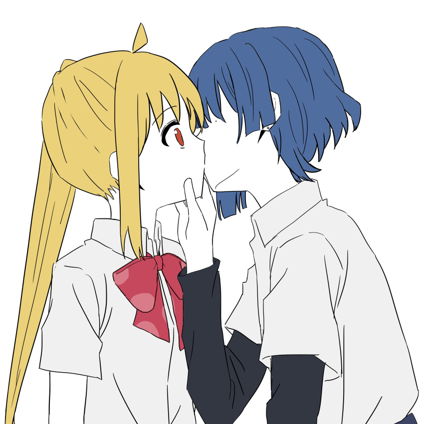 Safebooru - absurdres ahoge blonde hair blue hair bocchi the rock! colored skin ear piercing ...