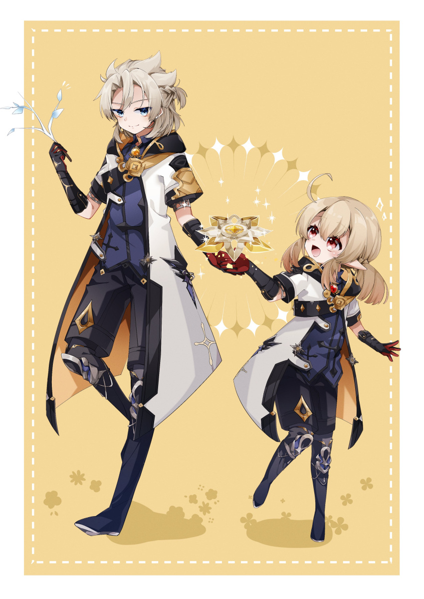 Safebooru - 1boy 1girl absurdres albedo (genshin impact) bangs black gloves black shorts blonde ...