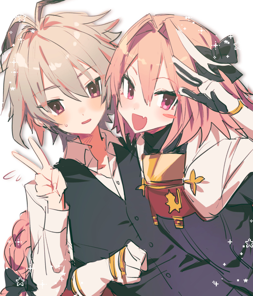 Safebooru - 2boys antenna hair astolfo (fate) blush braid crossdressing ...