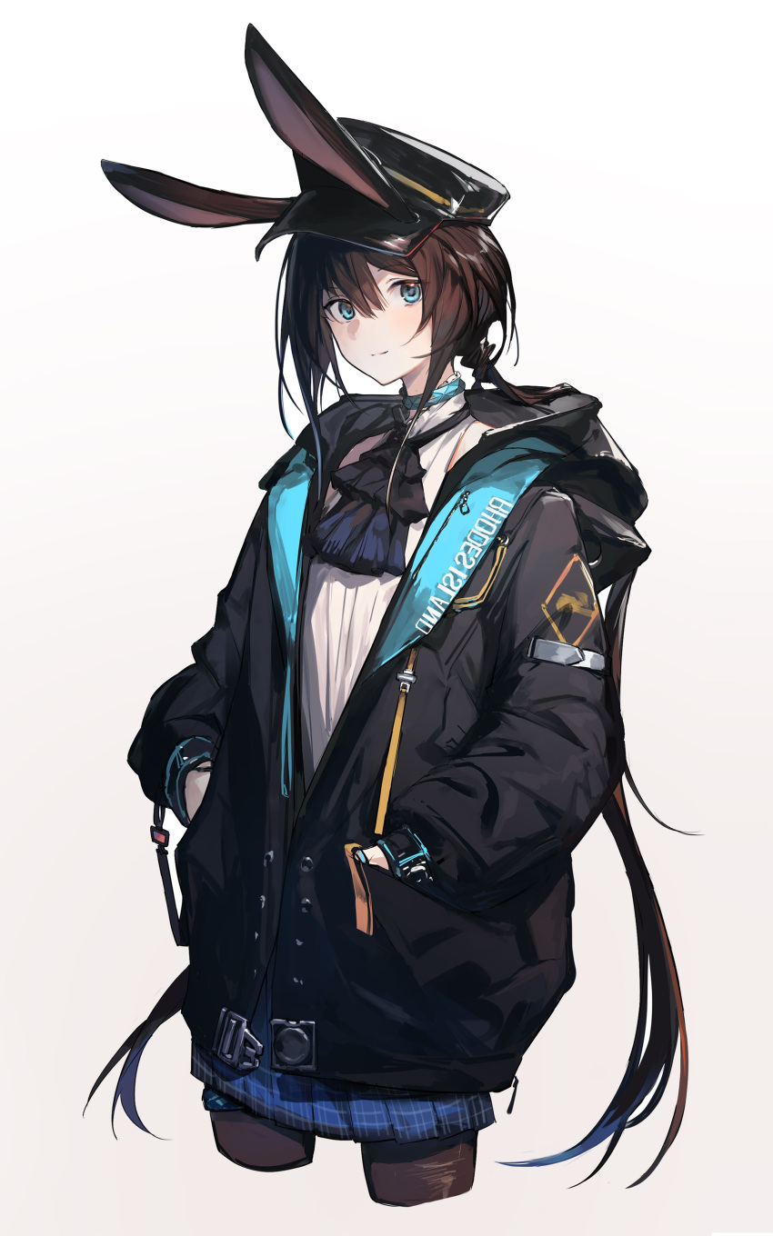 Safebooru - 1girl absurdres amiya (arknights) animal ears arknights ascot bangs black ascot ...