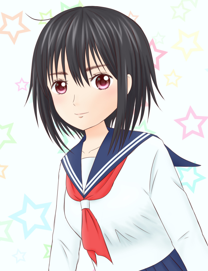 Safebooru 1girl Black Hair Blush Highres Original Red Eyes School 4782