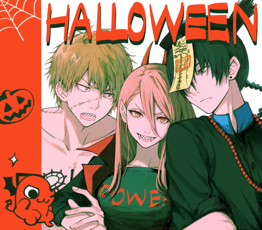 Safebooru - >:) 1girl 2boys absurdres alternate costume amazu mikan ...