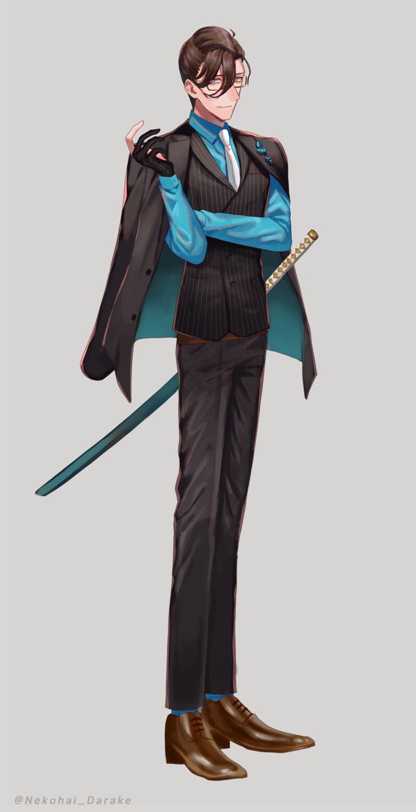 Safebooru - 1boy absurdres alternate costume belt black gloves black jacket black pants black ...