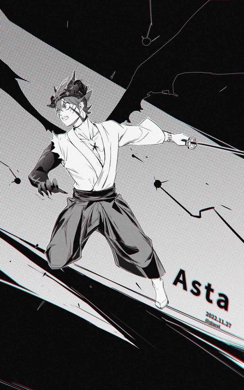 Safebooru - absurdres ahoge asta (black clover) black clover character name dated demon horns ...