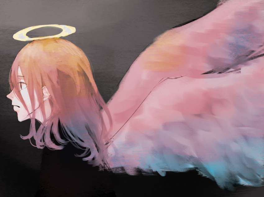 Safebooru - 1boy angel devil (chainsaw man) bangs black jacket bonjindaaa brown hair chainsaw ...