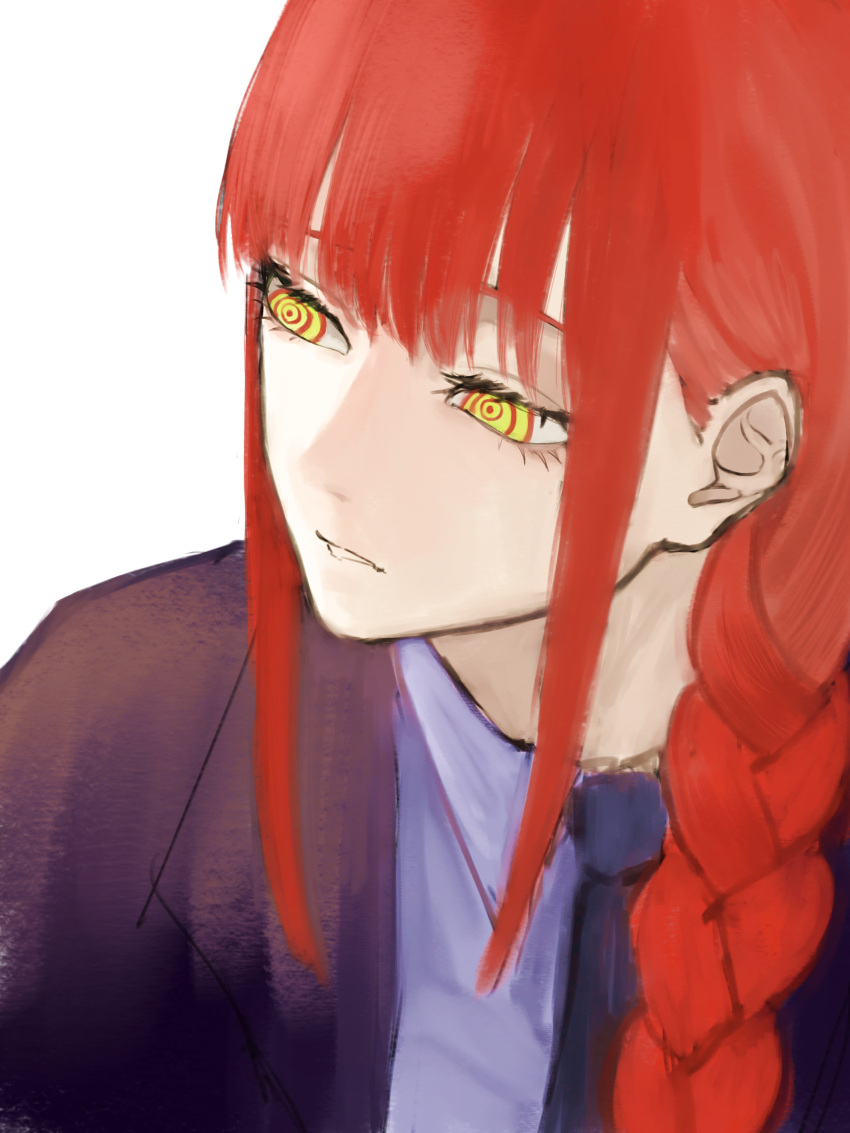 Safebooru - 1girl absurdres bangs black jacket black necktie bonjindaaa braid braided ponytail ...