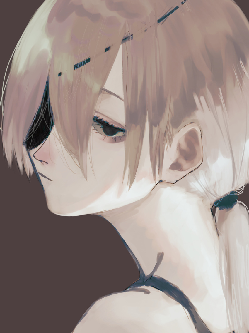 Safebooru - 1girl absurdres bangs black tank top bonjindaaa brown background chainsaw man ...